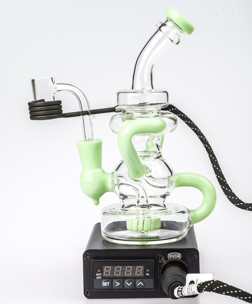 Quartz Enail W/ Recycler Showerhead Perc Dab Rig Bundle - Enail Kits