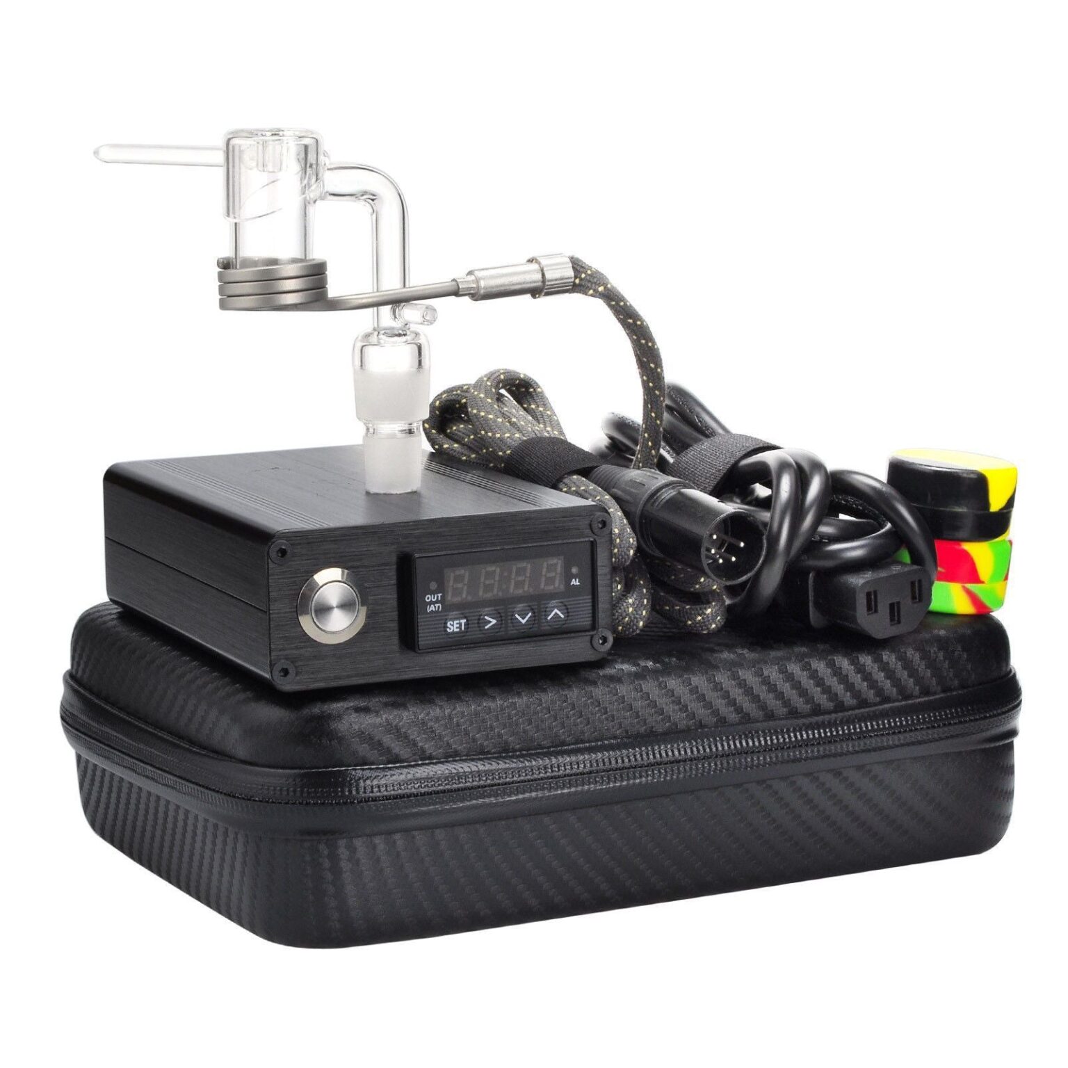 Quartz Enail W/ Paint Coated Honeycomb Dab Rig - Enail Kits